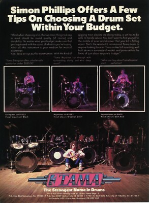 1983 TAMA Drums Old Collectible Print Ad featuring Simon Phillips ...