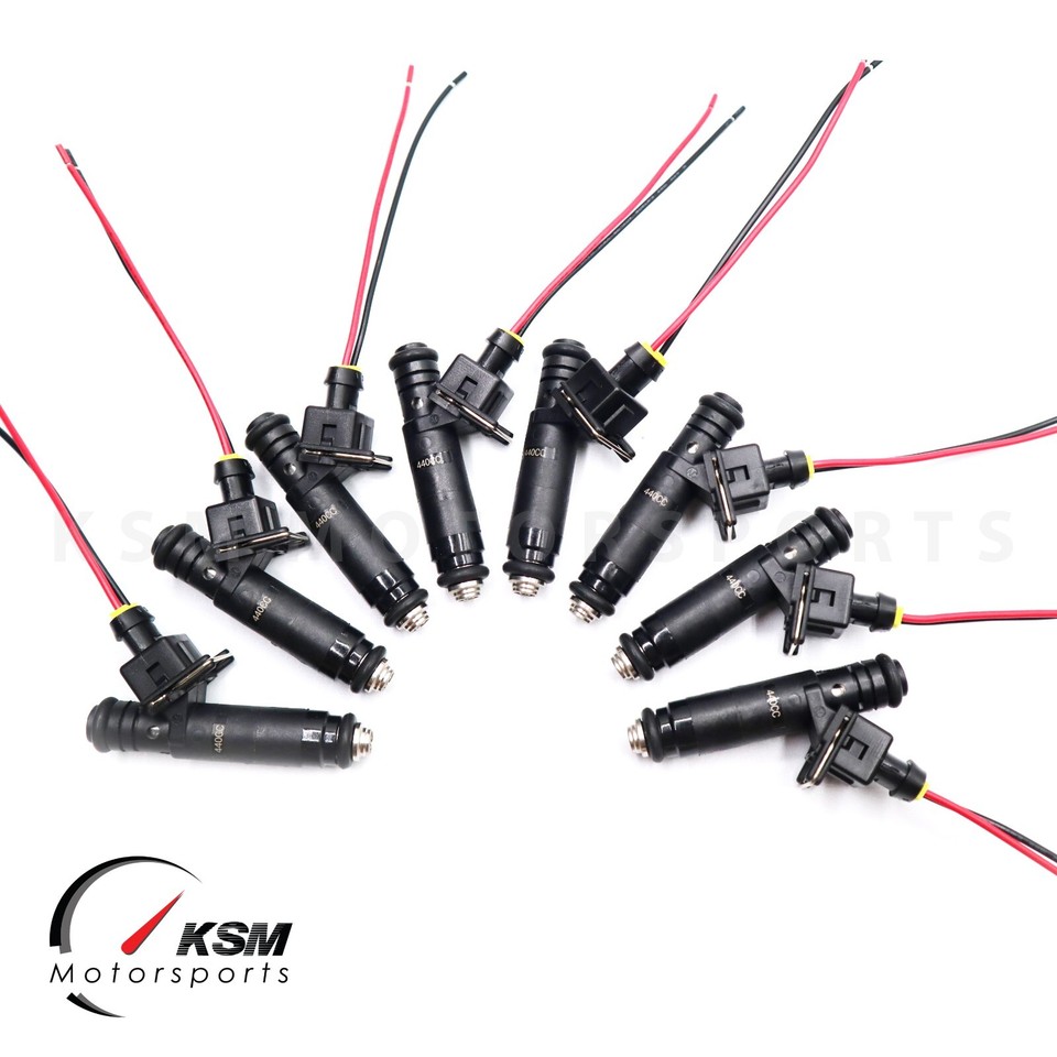 8 x 440cc fit Siemens Deka 42lb Fuel Injectors EV1 Chevy Ford LS1 LT1 ...