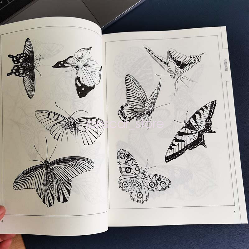 Butterfly Drawing Sketching Manuscript Sheet Tattoo Flash Book Art ...