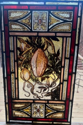 Nice painted and fired stained glass window | eBay