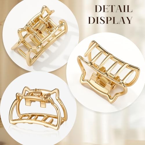 CWJCYTNSN Small Metal Hair Clips, Gold Mini Hair Claw Clips for Thin ...