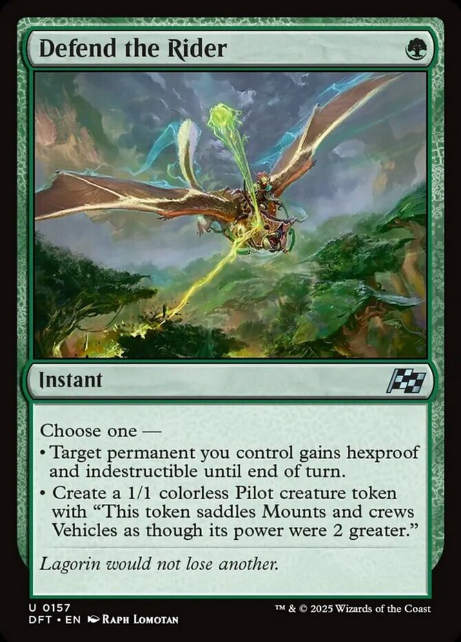 1 x Defend the Rider - Foil - Aetherdrift - NM-Mint - MTG | eBay