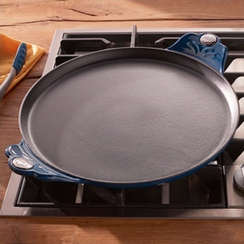 Princess House Mi Cocina 13" Comal Cast Iron Blue Non-Stick Double ...