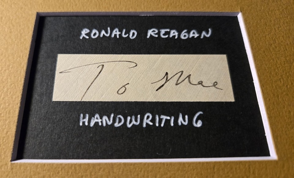 President Ronald Reagan Authentic Hand Written Words & Photo Display ...