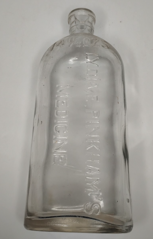 Vintage LYDIA E. PINKHAM'S MEDICINE Embossed Clear Glass Bottle 14 1/2 ...