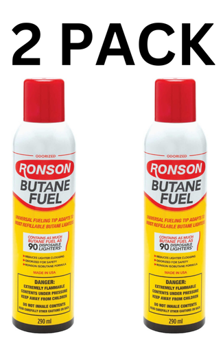 LOT of 2 RONSON Butane Fuel 290 ML /9.81 fl oz with universal tip ...