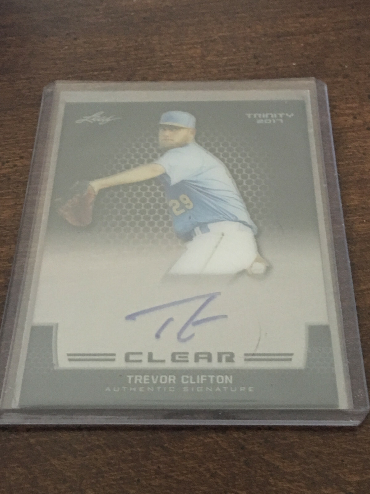 TREVOR CLIFTON 2017 LEAF TRINITY CLEAR AUTOGRAPH CARD CUBS DIAMONDBACKS ...