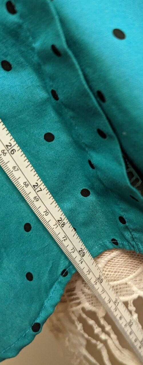 Vtg Ricki by Miss Erika Teal Button Up Long Sleeve Tu… - Gem