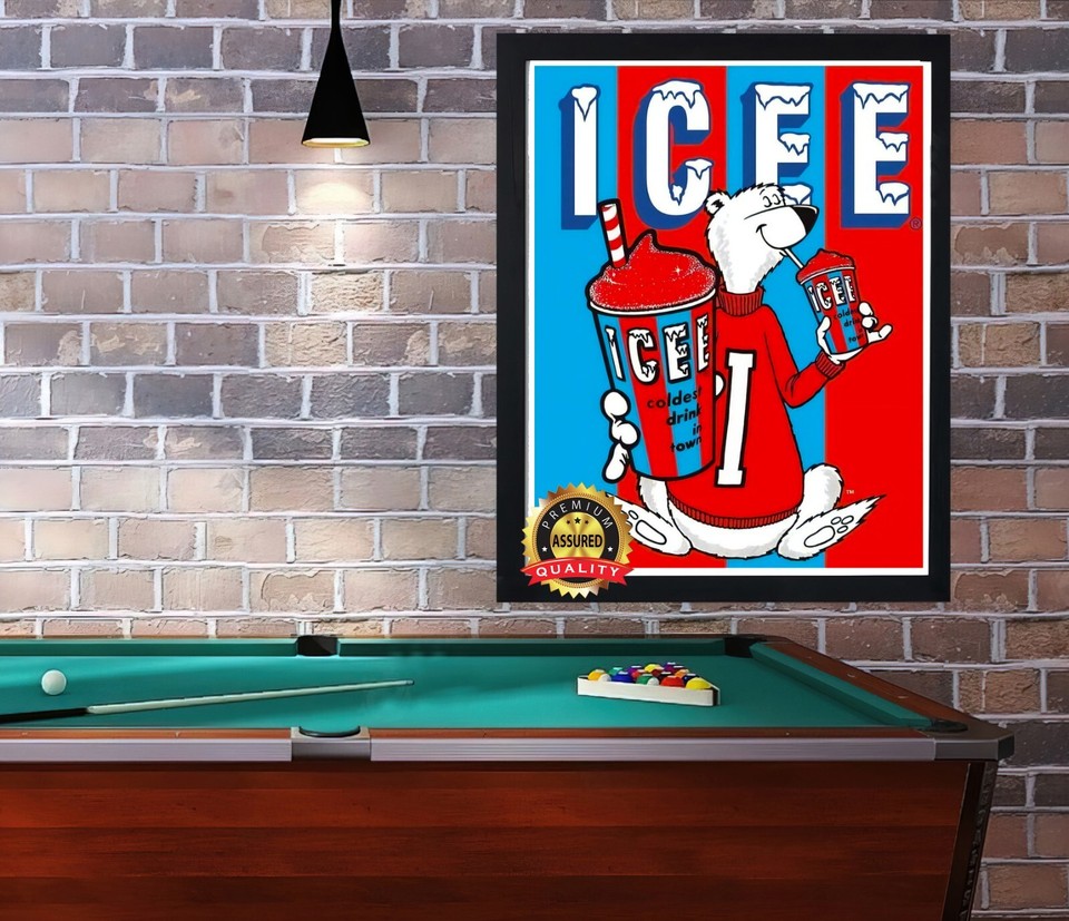 ICEE - Coldest Drink In Town - Polar Bear - Metal Sign 11 x 14 | eBay