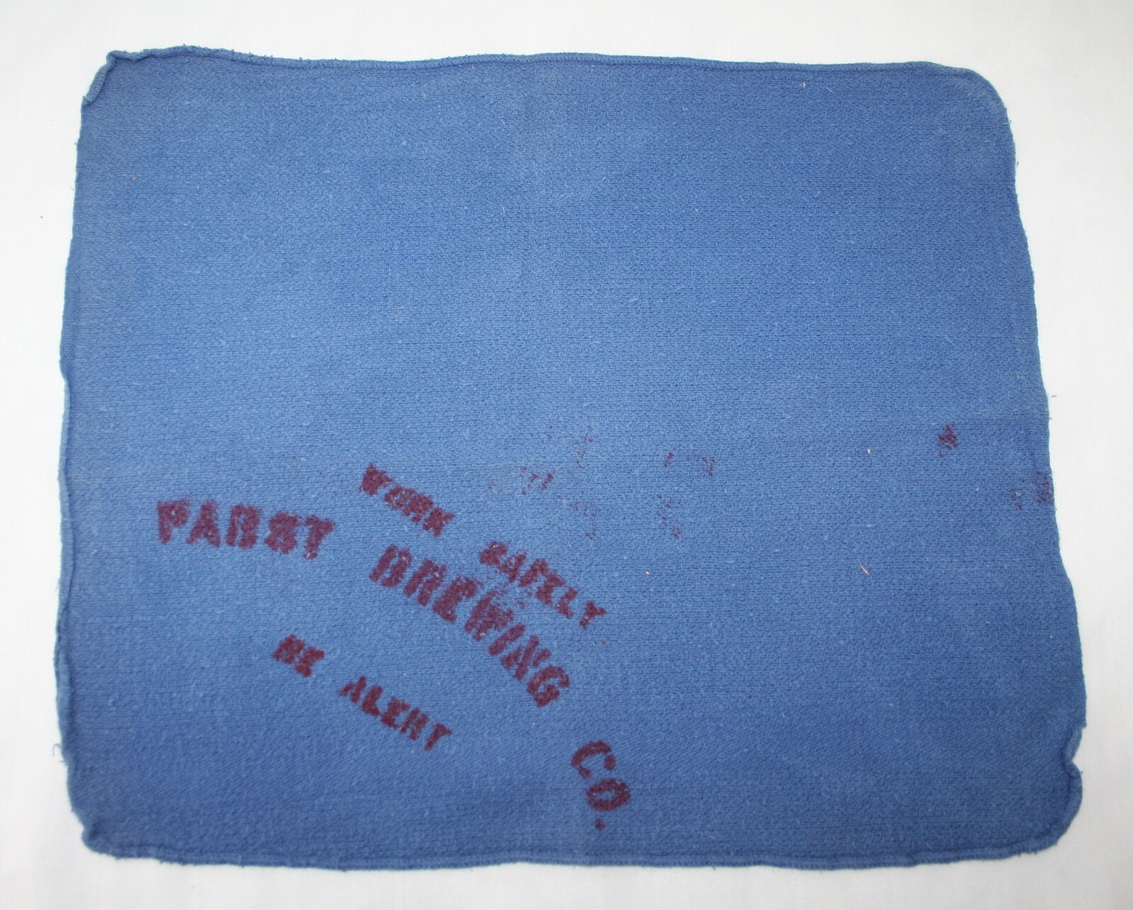 Vintage Pabst Blue Ribbon Brewing Co Factory Shop Rag ("Work Safely, Be ...