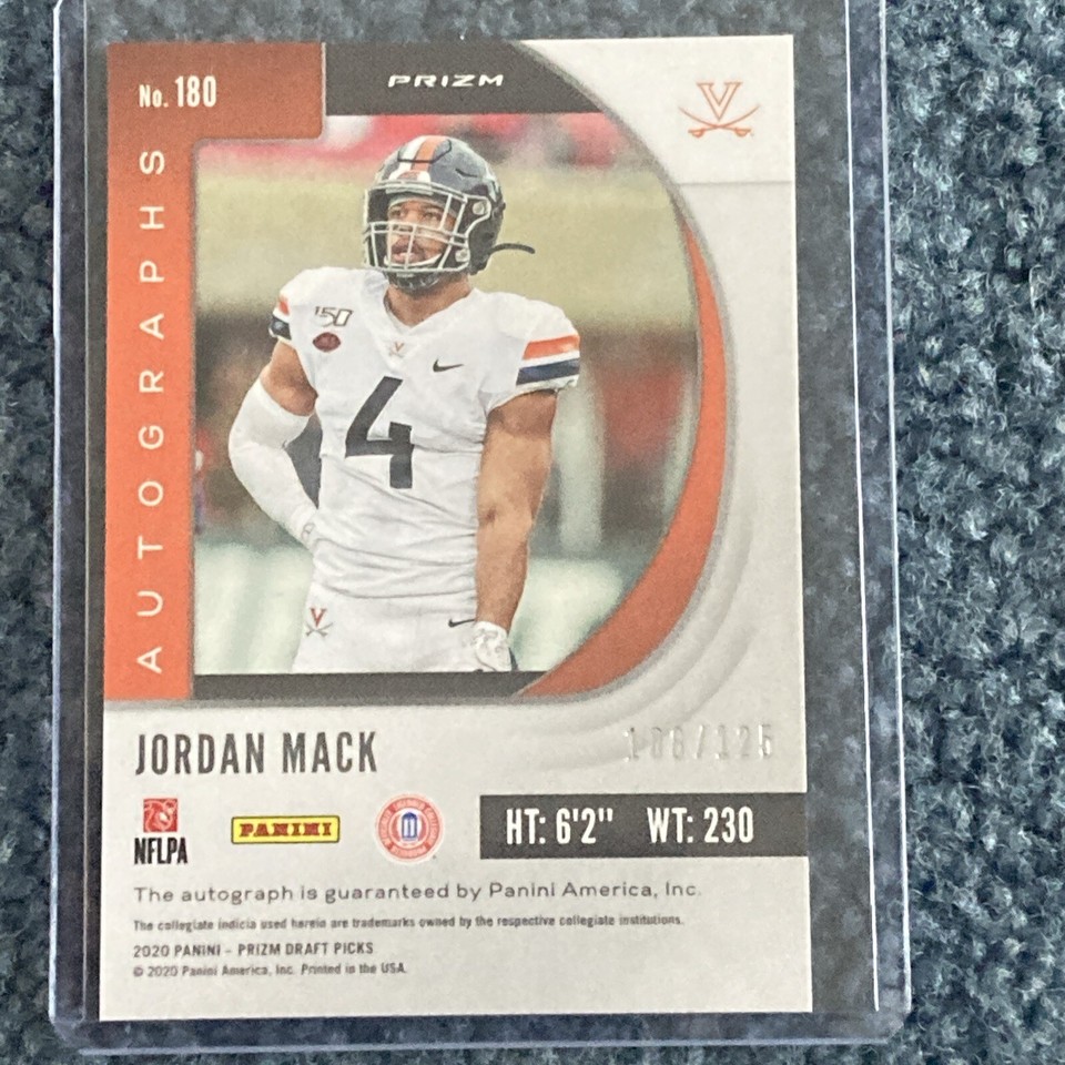 JORDAN MACK 2020 Panini Prizm Draft Picks ROOKIE AUTO Green 108/125 | eBay
