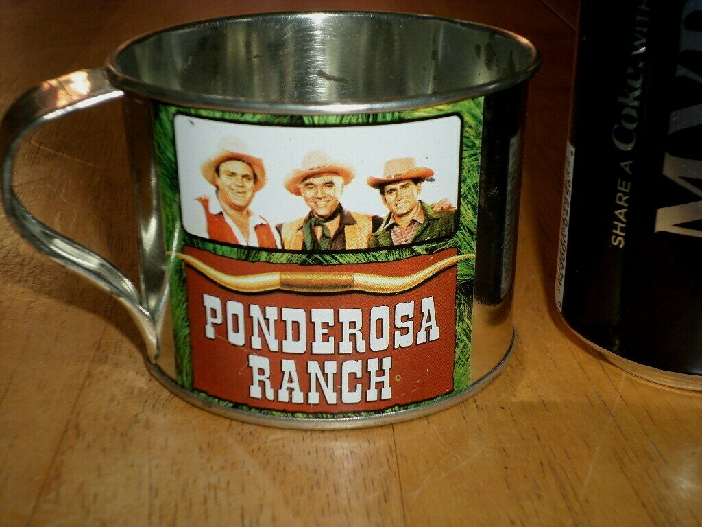 [ BONANZA TV SHOW ] PONDEROSA RANCH, "CAMP STYLE", TIN METAL Coffee Cup ...