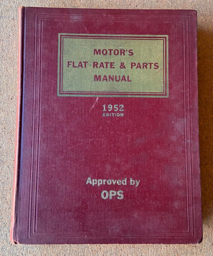 Motor's Flat Rate and Parts Service Manual Guide Book 1952 Edition | eBay