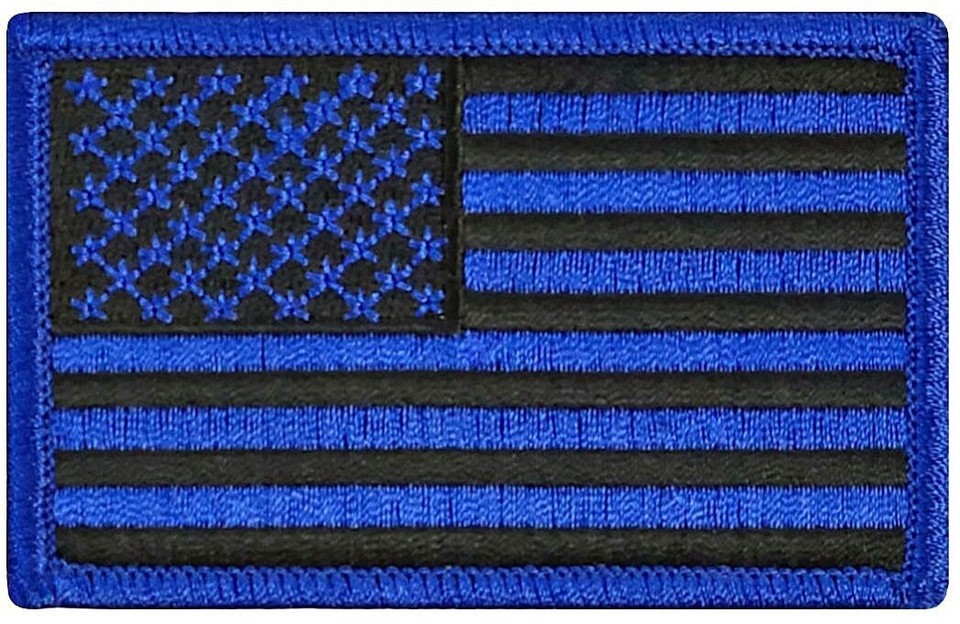 USA AMERICAN FLAG PATCH FULL EMBROIDERED PATCH | 2PC IRON ON 3"x2" BLUE ...