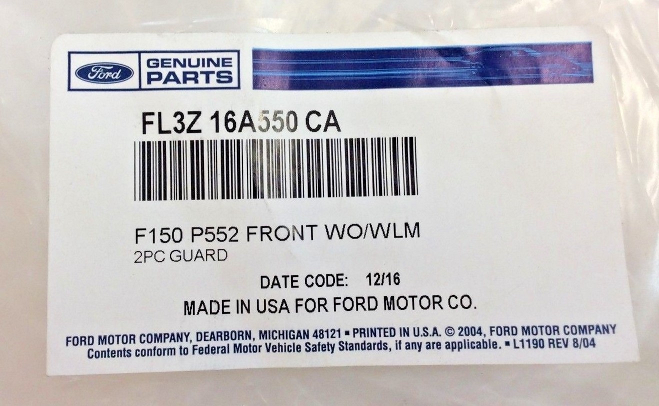 2015-2018 Ford F-150 XLT Front Black Molded Mudflap Kit New OEM FL3Z ...