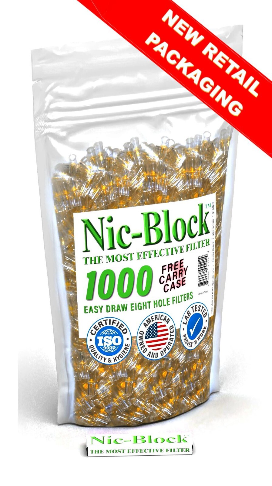NIC-BLOCK Cigarette Filters Bulk Wholesale 1000 FILTERS TIPS & FREE ...