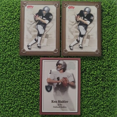 Ken Stabler 3 card lot of Fleer Greats 2000 and 2004 Oakland Raiders ...