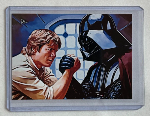 Luke Skywalker Vs. Darth Vader Artist Signed "Arm Wrestling" Trading ...