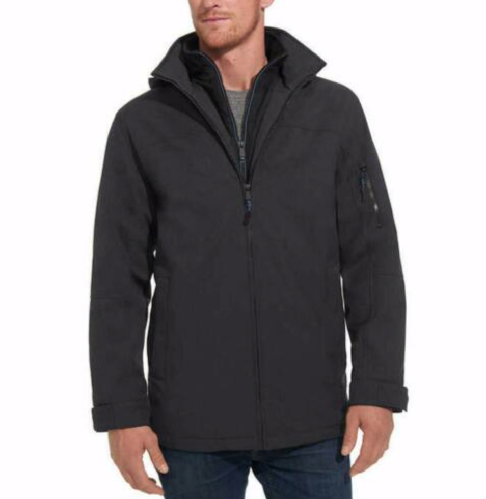 (C152) Weatherproof Men's Stretch Tech hooded Full double Zip Jacket ...