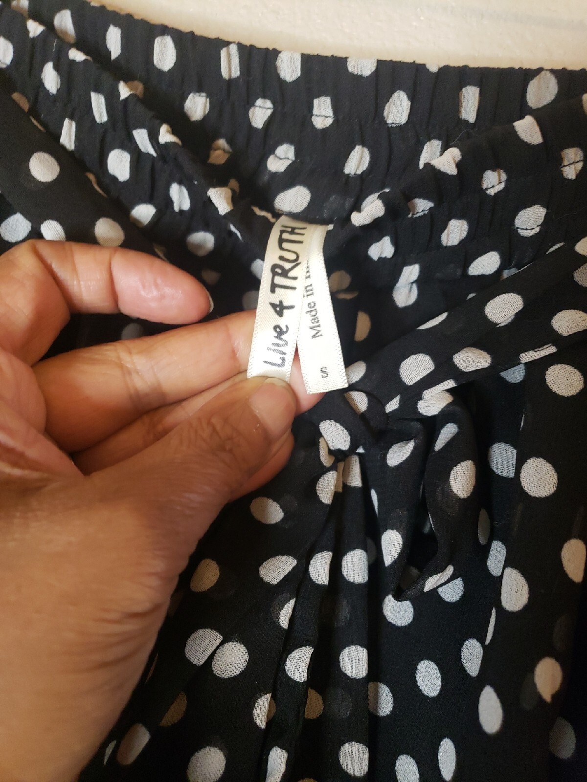 Live 4 Truth Sheer Black White Polka Dot Lined Maxi S… - Gem