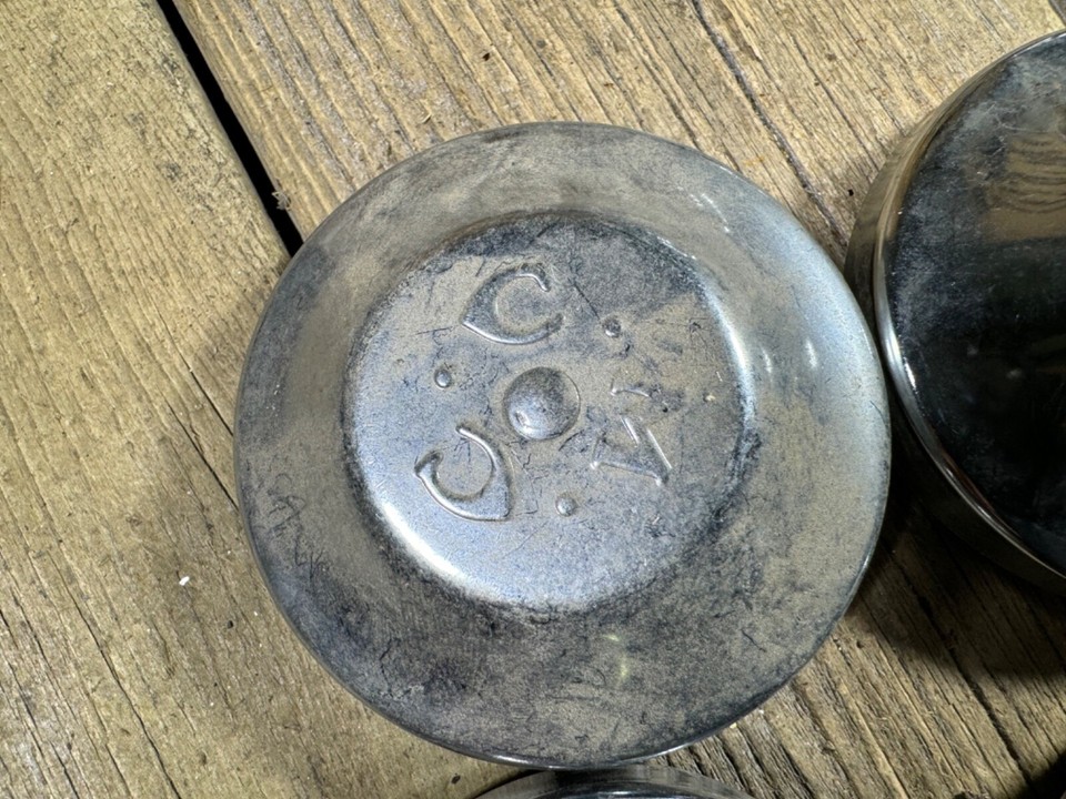 VINTAGE CCM PEDAL CAR HUB CAPS ANTIQUE PULL WAGON WHEEL COVER HUB CAPS ...