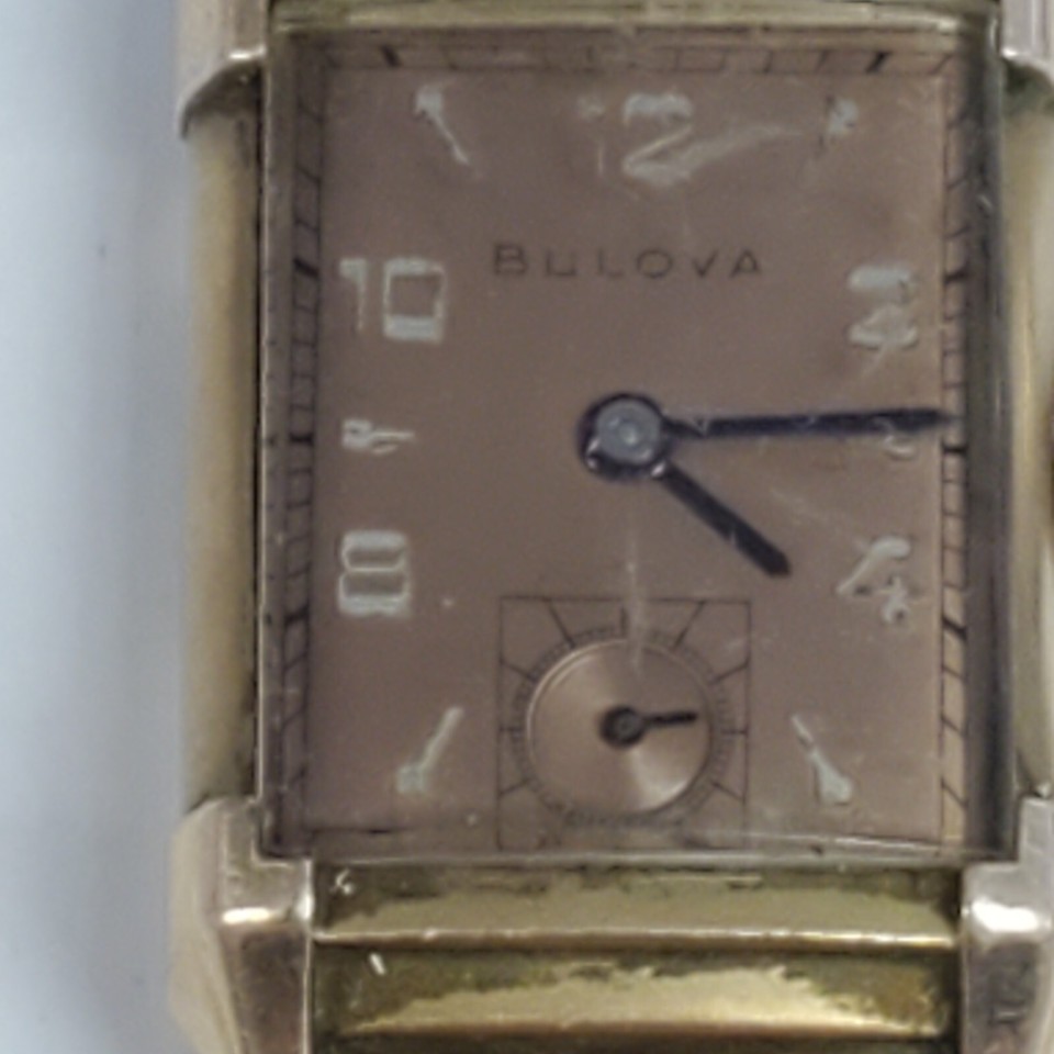ART DECO Mens Bulova 21 Jewels 7AK. 14k Rose Gold Filled. Salmon Dial ...