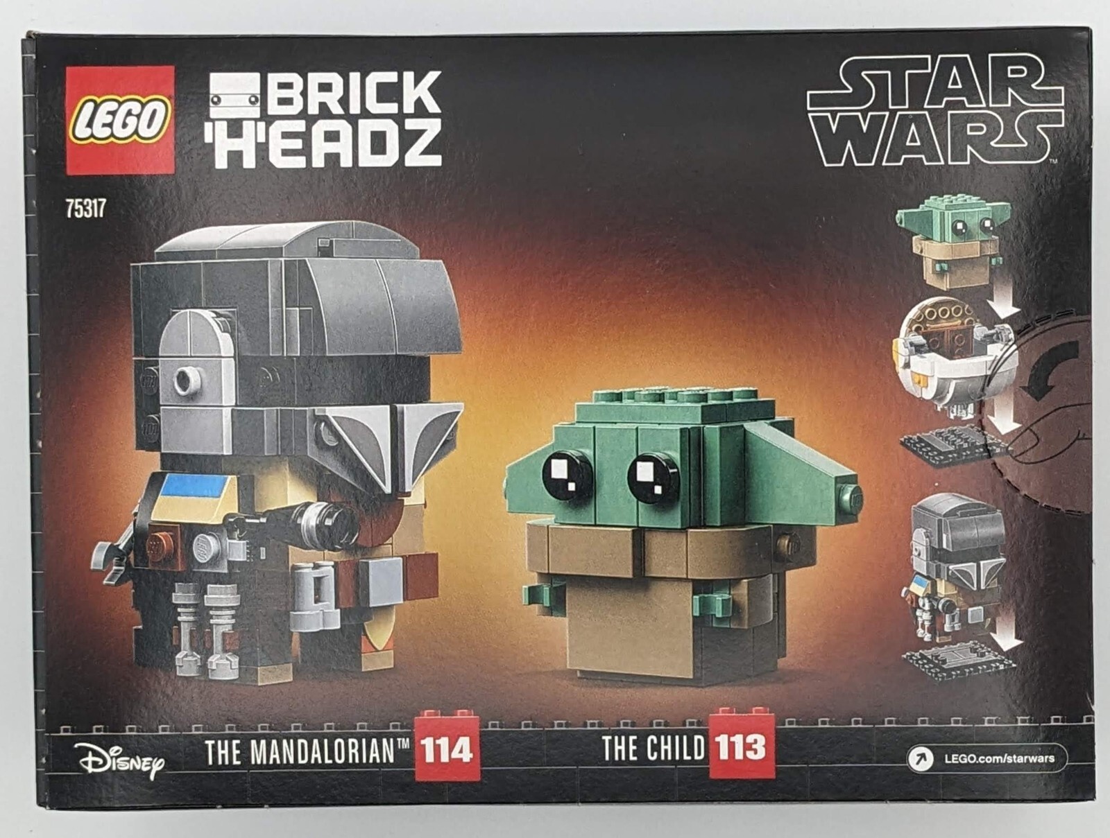 NEW LEGO BrickHeadz Star Wars The Mandalorian Child Groku Baby Yoda ...