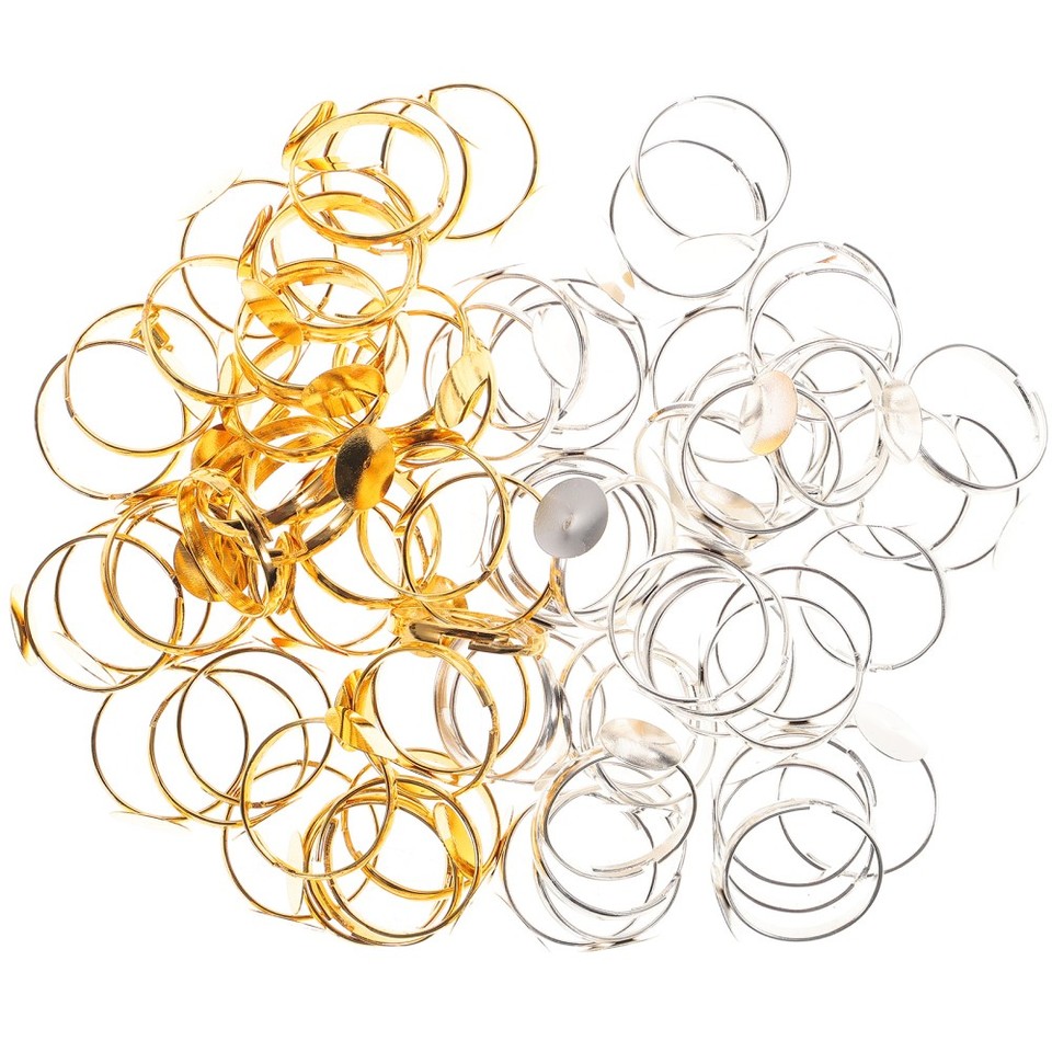 80pcs DIY Ring Bases Creative Finger Ring Base Finding DIY Accessories ...