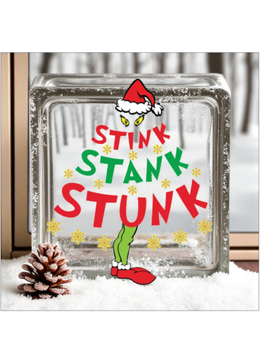 CHRISTMAS GRINCH GLASS BLOCK | eBay