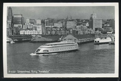 WA Seattle RPPC 1940's STREAMLINED WFS FERRY KALAKALA Art Deco Styling ...