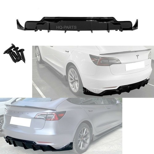 For 17-22 Tesla Model 3 Rear Bumper Diffuser Aprons Lip 3 PCS Paint ...