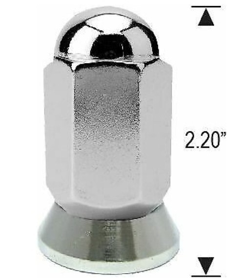 16 Alcoa 9/16-18 Chrome Dually Lug Nuts Flat Seat With Swivel Washers ...