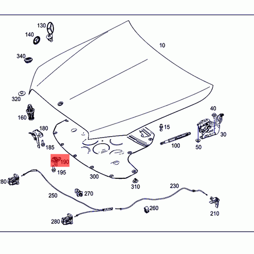 Hood Safety Catch Hook Uppers Lock Latch 2138800060 For Mercedes 2017 ...