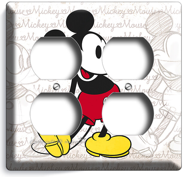 CLASSIC VINTAGE RETRO HAPPY MICKEY MOUSE LIGHT SWITCH OUTLET WALL PLATE ...