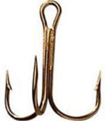 TREBLE HOOK BRONZE 1/4 GR SIZE 4 (BX 36) CAN USE FOR CATFISH WORM ...