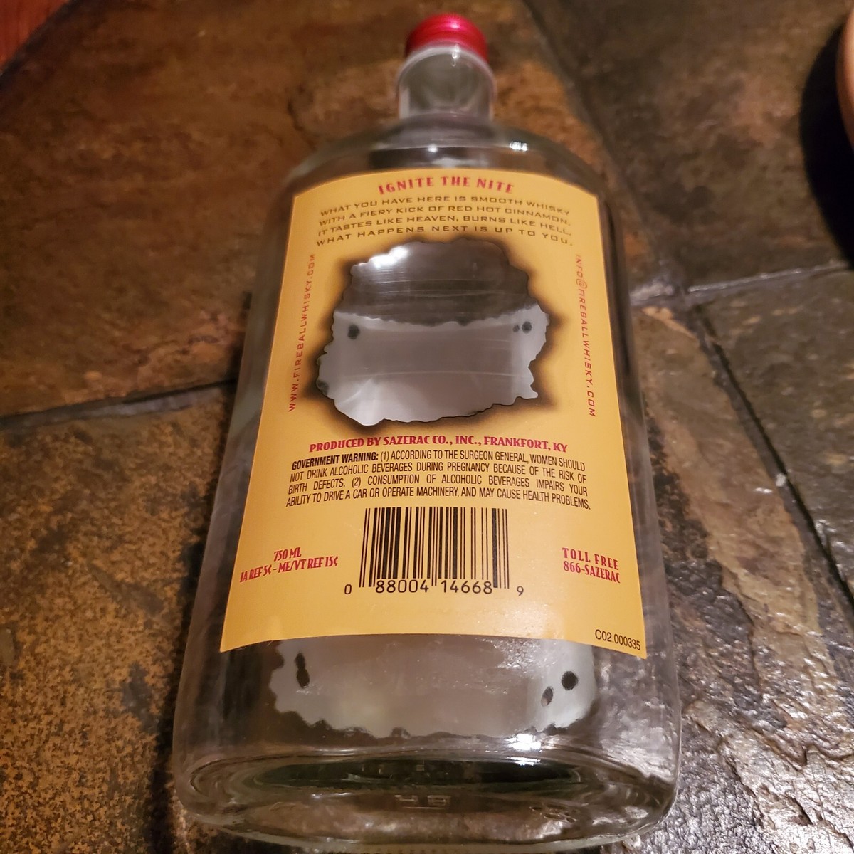 Fireball Whiskey Back Of Bottle