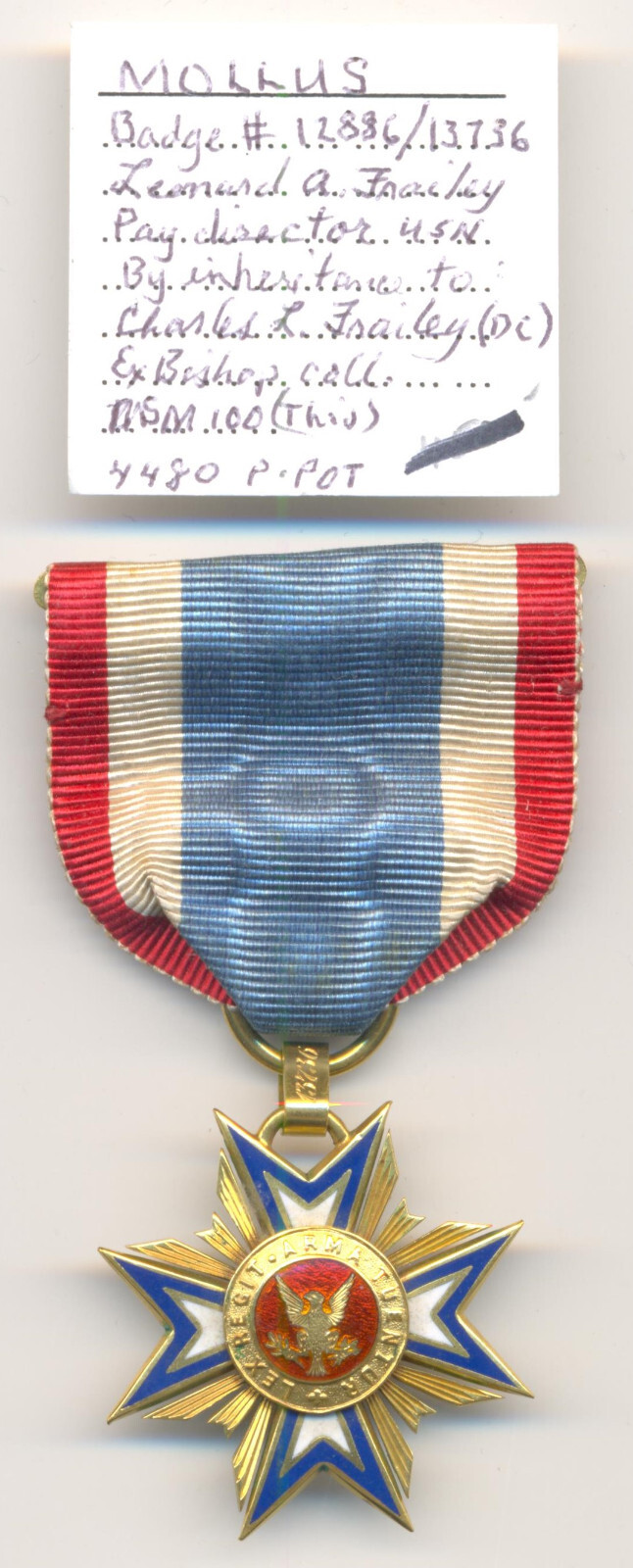 Military Order of the Loyal Legion, Hereditary Companion, MOLLUS Medal ...