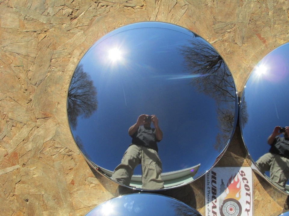 CHEVY, FORD, DODGE 3/4 TON, 11 3/4" CHROME BABY MOON HUBCAPS SET OF 4 ...