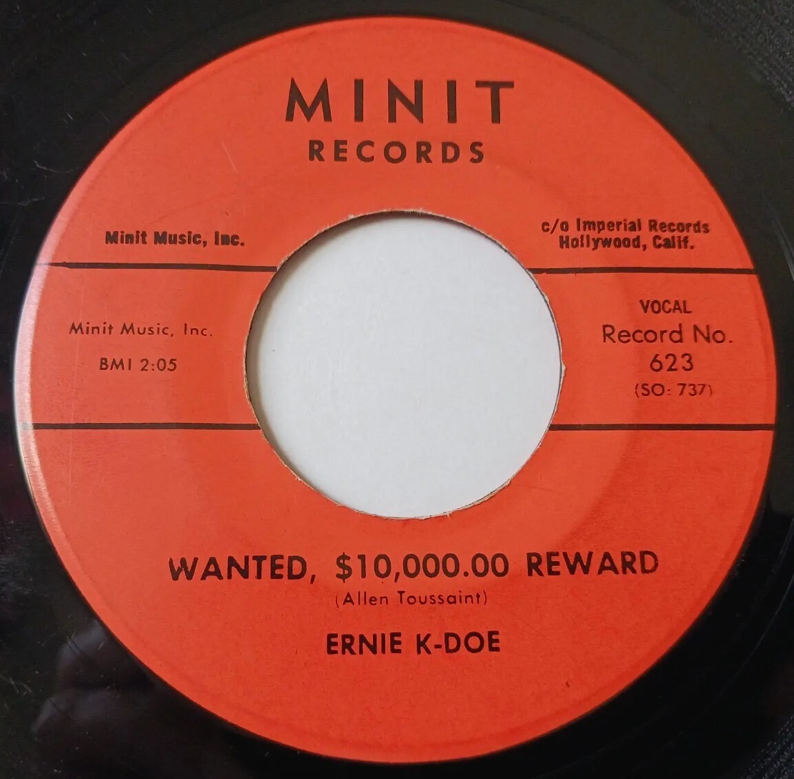 Ernie K-Doe - Mother-In-Law / Wanted, $10,000.00 Reward 45 - 1961 Minit ...