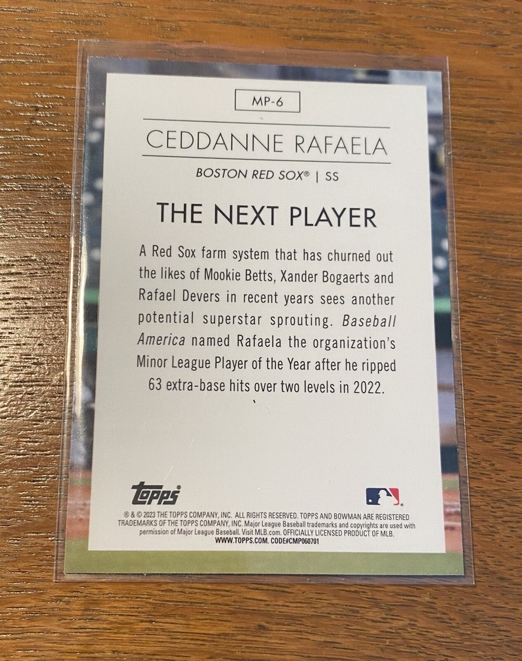 2023 BOWMAN CEDDANNE RAFAELA ROOKIE CARD MODERN PROSPECTS BOSTON RED ...