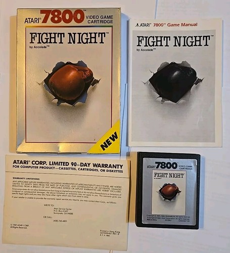 Fight Night Atari 7800 CIB 1988 EX CONDITION,Game,Manual,and Warranty ...