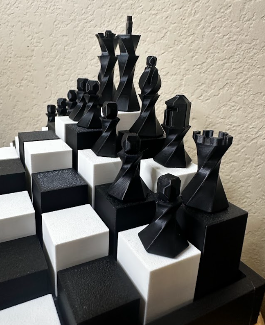 3D Topographic Chess Board Set | eBay