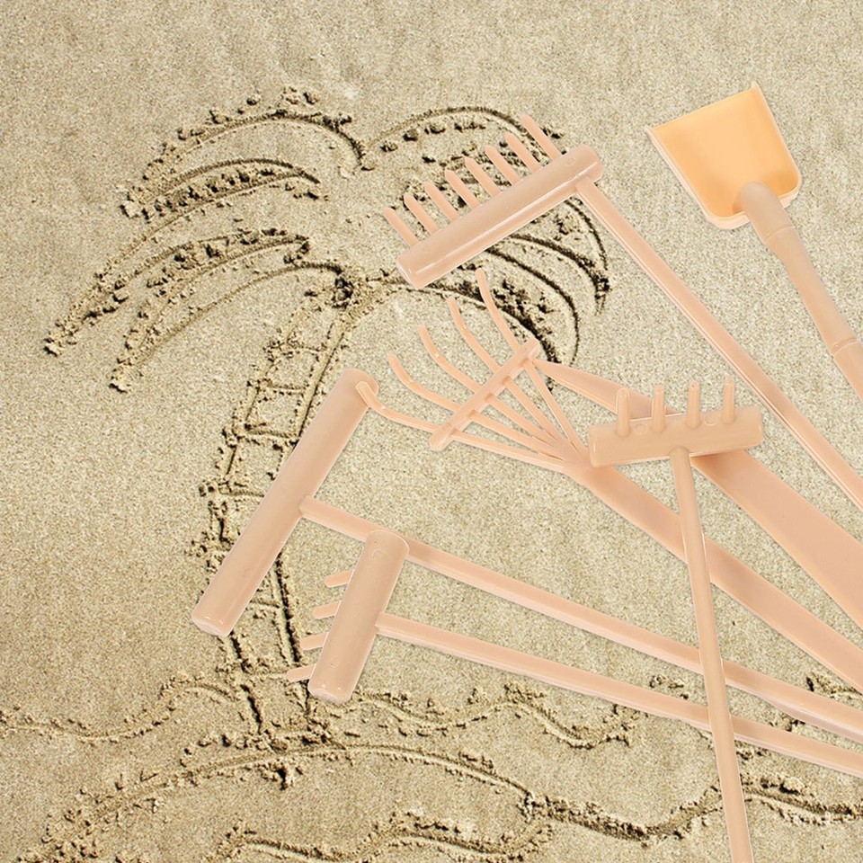 14 Pcs Sand Tray Miniatures Rake Plastic Crafts Garden Leaf Tools ...