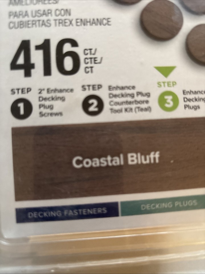 Trex ENHANCE Decking Plugs Costal Bluff 416ct. Trex Hideaway BRAND NEW ...