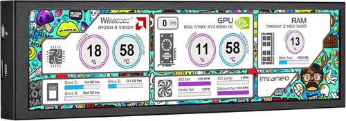 8.8 Inch Computer Secondary Screen CPU Temperature Monitor with Casing ...