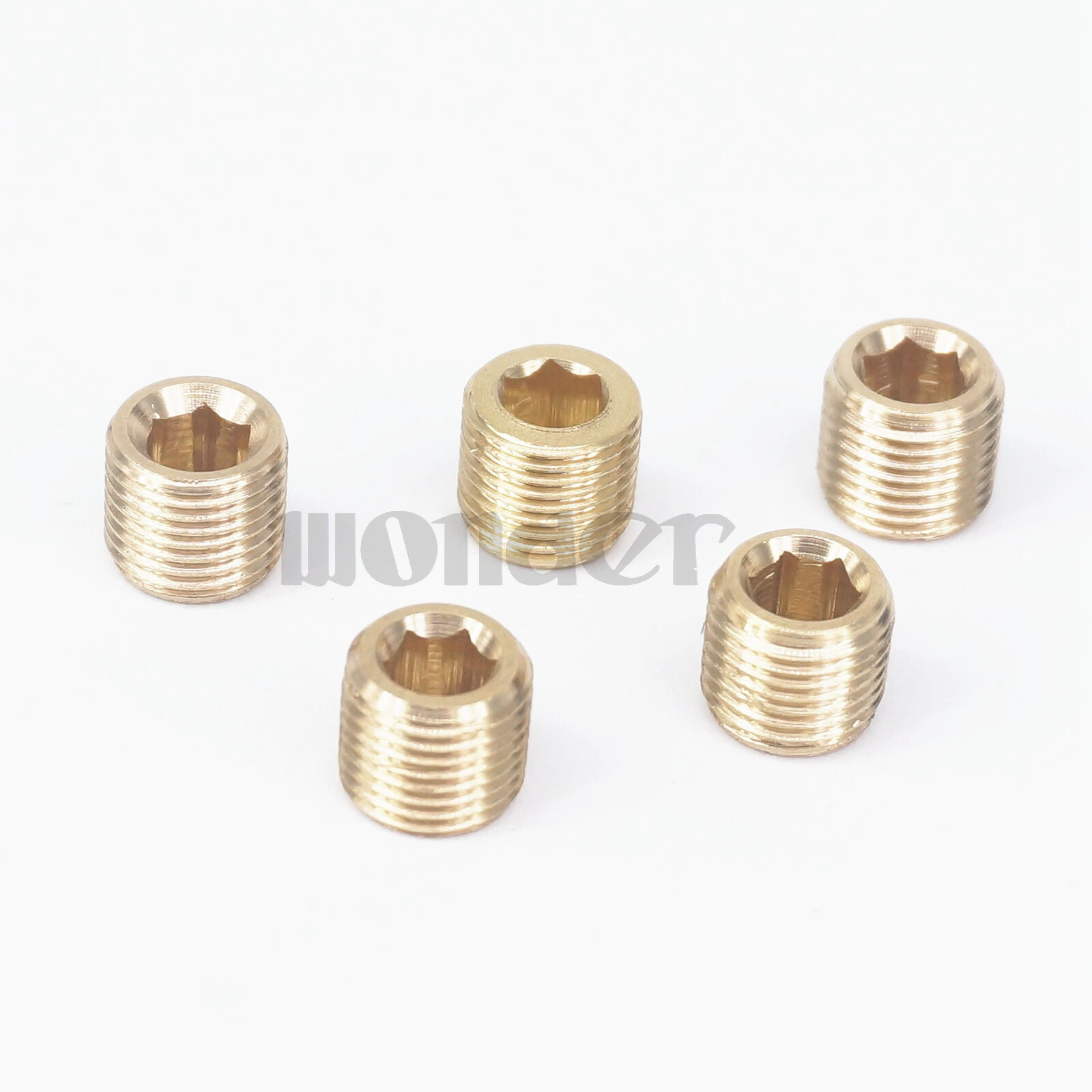 5pcs M6x0.75 male Brass Countersunk Plug Internal hex head socket Pipe ...