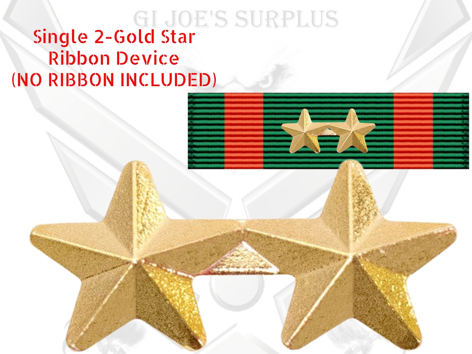 New Single Genuine Pronged 3/16" 2-Gold Star Device Military Medals ...