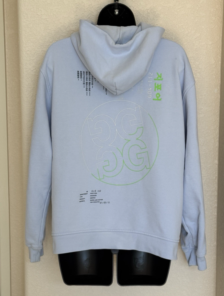 G/Fore G4 Worldwide Terry Golf Hoodie Pullover Oversized Sky Blue ...