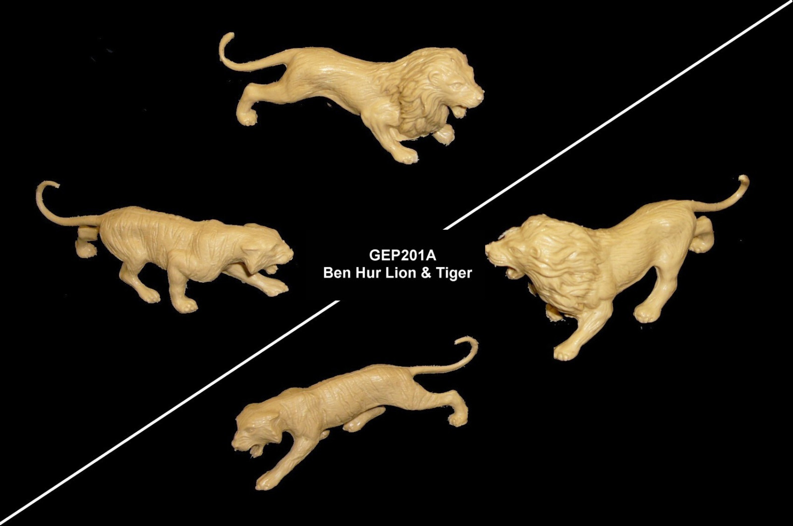 MARX Ben Hur Emperor Empress Lion Tiger colosseum clips 54mm plastic ...