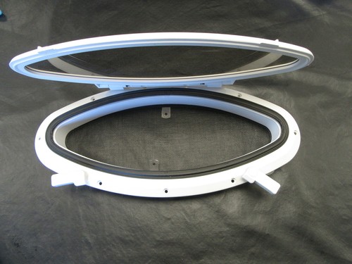 PORTLIGHT WINDOW W/ SCREEN 18 1/2 X 8 INCH WHITE MARINE BOAT | eBay